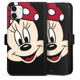 DeinDesign iPhone 11 Handy Klapph&uuml;lle Handyh&uuml;lle aus Kunst Leder schwarz Flip Case Disney Minnie Mouse Official Licensed Product Sideflip mit Lasche