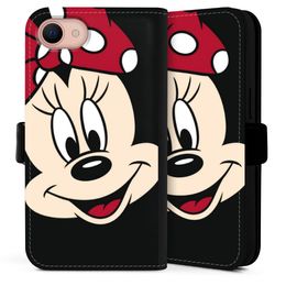 DeinDesign iPhone 16e Handy Klapph&uuml;lle Handyh&uuml;lle aus Kunst Leder schwarz Flip Case Disney Minnie Mouse Official Licensed Product Sideflip mit Lasche
