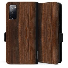 DeinDesign Galaxy S20 Handy Klapph&uuml;lle Handyh&uuml;lle aus Kunst Leder schwarz Flip Case Wood Nut Tree Wooden Look Sideflip mit Lasche