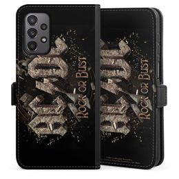 DeinDesign Galaxy A23 5G Handy Klapph&uuml;lle Handyh&uuml;lle aus Kunst Leder schwarz Flip Case Rock Or Bust Official Licensed Product Acdc Sideflip mit Lasche