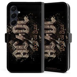 DeinDesign Galaxy A35 5G Handy Klapph&uuml;lle Handyh&uuml;lle aus Kunst Leder schwarz Flip Case Rock Or Bust Official Licensed Product Acdc Sideflip mit Lasche