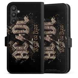 DeinDesign Galaxy A34 5G Handy Klapph&uuml;lle Handyh&uuml;lle aus Kunst Leder schwarz Flip Case Rock Or Bust Official Licensed Product Acdc Sideflip mit Lasche