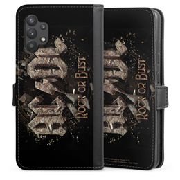 DeinDesign Galaxy A32 4G Handy Klapph&uuml;lle Handyh&uuml;lle aus Kunst Leder schwarz Flip Case Rock Or Bust Official Licensed Product Acdc Sideflip mit Lasche