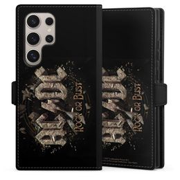DeinDesign Galaxy S24 Ultra Handy Klapph&uuml;lle Handyh&uuml;lle aus Kunst Leder schwarz Flip Case Rock Or Bust Official Licensed Product Acdc Sideflip mit Lasche
