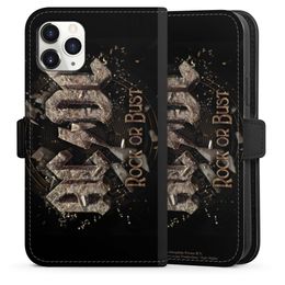 DeinDesign iPhone 11 Pro Handy Klapph&uuml;lle Handyh&uuml;lle aus Kunst Leder schwarz Flip Case Official Licensed Product Rock Or Bust Acdc Sideflip mit Lasche