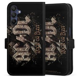 DeinDesign Galaxy A15 5G Handy Klapph&uuml;lle Handyh&uuml;lle aus Kunst Leder schwarz Flip Case Rock Or Bust Official Licensed Product Acdc Sideflip mit Lasche