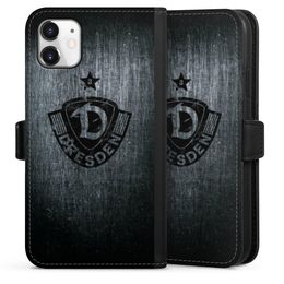 DeinDesign iPhone 11 Handy Klapph&uuml;lle Handyh&uuml;lle aus Kunst Leder schwarz Flip Case Sg Dynamo Dresden Official Licensed Product Vintage Sideflip mit Lasche