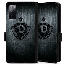 DeinDesign Galaxy S20 Handy Klapph&uuml;lle Handyh&uuml;lle aus Kunst Leder schwarz Flip Case Sg Dynamo Dresden Official Licensed Product Vintage Sideflip mit Lasche