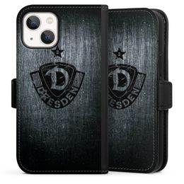 DeinDesign Galaxy A51 Handy Klapph&uuml;lle Handyh&uuml;lle aus Kunst Leder schwarz Flip Case Sg Dynamo Dresden Official Licensed Product Vintage Sideflip mit Lasche