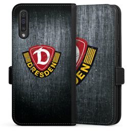 DeinDesign Galaxy A50 Handy Klapph&uuml;lle Handyh&uuml;lle aus Kunst Leder schwarz Flip Case Sgd Official Licensed Product Sg Dynamo Dresden Sideflip mit Lasche