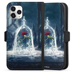 DeinDesign iPhone 11 Pro Handy Klapph&uuml;lle Handyh&uuml;lle aus Kunst Leder schwarz Flip Case Rose The Beauty And The Beast Disney Princess Sideflip mit Lasche