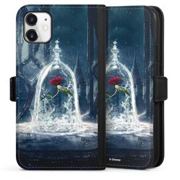 DeinDesign iPhone 11 Handy Klapph&uuml;lle Handyh&uuml;lle aus Kunst Leder schwarz Flip Case Rose The Beauty And The Beast Disney Princess Sideflip mit Lasche
