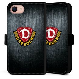 DeinDesign iPhone 16e Handy Klapph&uuml;lle Handyh&uuml;lle aus Kunst Leder schwarz Flip Case Sgd Official Licensed Product Sg Dynamo Dresden Sideflip mit Lasche