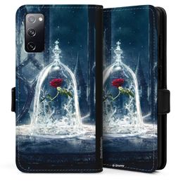 DeinDesign Galaxy S20 Handy Klapph&uuml;lle Handyh&uuml;lle aus Kunst Leder schwarz Flip Case The Beauty And The Beast Disney Princess Rose Sideflip mit Lasche