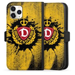 DeinDesign iPhone 11 Pro Handy Klapph&uuml;lle Handyh&uuml;lle aus Kunst Leder schwarz Flip Case Official Licensed Product Soccer Sg Dynamo Dresden Sideflip mit Lasche