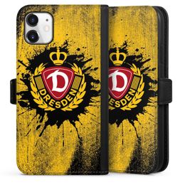DeinDesign iPhone 11 Handy Klapph&uuml;lle Handyh&uuml;lle aus Kunst Leder schwarz Flip Case Sg Dynamo Dresden Soccer Official Licensed Product Sideflip mit Lasche