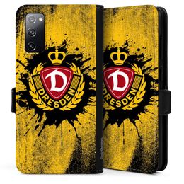DeinDesign Galaxy S20 Handy Klapph&uuml;lle Handyh&uuml;lle aus Kunst Leder schwarz Flip Case Official Licensed Product Soccer Sg Dynamo Dresden Sideflip mit Lasche