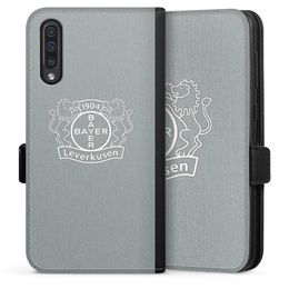 DeinDesign Galaxy A50 Handy Klapph&uuml;lle Handyh&uuml;lle aus Kunst Leder schwarz Flip Case Bayer 04 Leverkusen Coat Of Arms Official Licensed Product Sideflip mit 