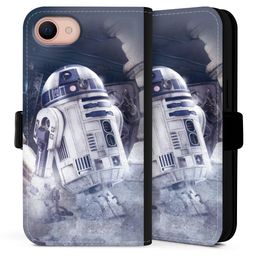 DeinDesign iPhone 16e Handy Klapph&uuml;lle Handyh&uuml;lle aus Kunst Leder schwarz Flip Case Robot Merchandise Star Wars Sideflip mit Lasche