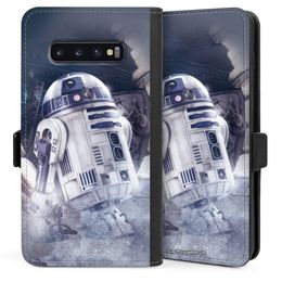 DeinDesign Galaxy S10 Plus Handy Klapph&uuml;lle Handyh&uuml;lle aus Kunst Leder schwarz Flip Case Robot Merchandise Star Wars Sideflip mit Lasche
