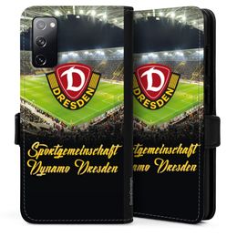DeinDesign Galaxy S20 Handy Klapph&uuml;lle Handyh&uuml;lle aus Kunst Leder schwarz Flip Case Official Licensed Product Sgd Sg Dynamo Dresden Sideflip mit Lasche