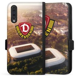 DeinDesign Galaxy A50 Handy Klapph&uuml;lle Handyh&uuml;lle aus Kunst Leder schwarz Flip Case Sgd Sg Dynamo Dresden Stadium Sideflip mit Lasche