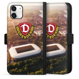 DeinDesign iPhone 11 Handy Klapph&uuml;lle Handyh&uuml;lle aus Kunst Leder schwarz Flip Case Sgd Sg Dynamo Dresden Stadium Sideflip mit Lasche