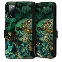 DeinDesign Galaxy S20 Handy Klapph&uuml;lle Handyh&uuml;lle aus Kunst Leder schwarz Flip Case Muster Glitzer Marble Sideflip mit Lasche