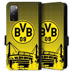 DeinDesign Galaxy S20 Handy Klapph&uuml;lle Handyh&uuml;lle aus Kunst Leder schwarz Flip Case Bvb Stadium Borussia Dortmund Sideflip mit Lasche