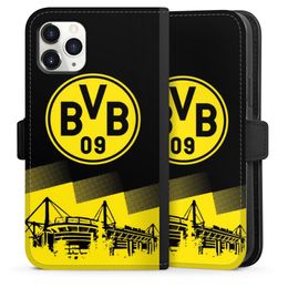 DeinDesign iPhone 11 Pro Handy Klapph&uuml;lle Handyh&uuml;lle aus Kunst Leder schwarz Flip Case Borussia Dortmund Stadium Bvb Sideflip mit Lasche