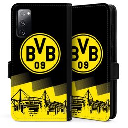 DeinDesign Galaxy S20 Handy Klapph&uuml;lle Handyh&uuml;lle aus Kunst Leder schwarz Flip Case Bvb Stadium Borussia Dortmund Sideflip mit Lasche