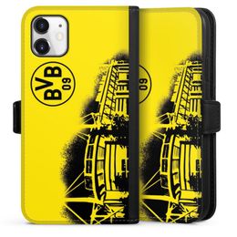 DeinDesign iPhone 11 Handy Klapph&uuml;lle Handyh&uuml;lle aus Kunst Leder schwarz Flip Case Stadium Bvb Borussia Dortmund Sideflip mit Lasche