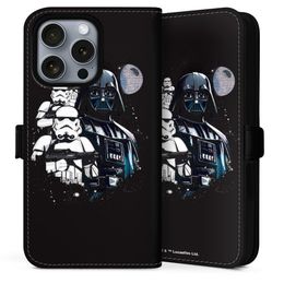 DeinDesign iPhone 16 Pro Max Handy Klapph&uuml;lle Handyh&uuml;lle aus Kunst Leder schwarz Flip Case Weltall Star Wars Movie Sideflip mit Lasche