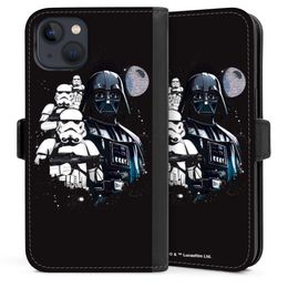 DeinDesign iPhone 13 Handy Klapph&uuml;lle Handyh&uuml;lle aus Kunst Leder schwarz Flip Case Weltall Star Wars Movie Sideflip mit Lasche
