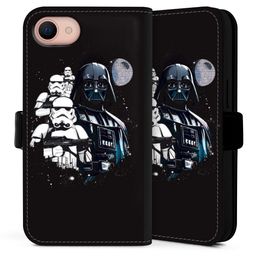 DeinDesign iPhone 16e Handy Klapph&uuml;lle Handyh&uuml;lle aus Kunst Leder schwarz Flip Case Weltall Star Wars Movie Sideflip mit Lasche