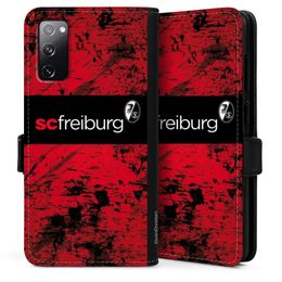 DeinDesign Galaxy S20 Handy Klapph&uuml;lle Handyh&uuml;lle aus Kunst Leder schwarz Flip Case Official Licensed Product Sc Freiburg Logo Sideflip mit Lasche