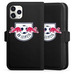DeinDesign iPhone 11 Pro Handy Klapph&uuml;lle Handyh&uuml;lle aus Kunst Leder schwarz Flip Case Official Licensed Product Transparent Rb Leipzig Sideflip mit Lasche