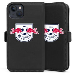 DeinDesign iPhone 13 Handy Klapph&uuml;lle Handyh&uuml;lle aus Kunst Leder schwarz Flip Case Official Licensed Product Transparent Rb Leipzig Sideflip mit Lasche