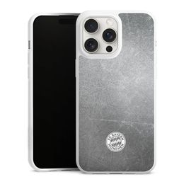 DeinDesign iPhone 15 Pro Max Handy Silikon H&uuml;lle Case wei&szlig; Handyh&uuml;lle Concrete Fcb Fc Bayern M&uuml;nchen Silikon Case