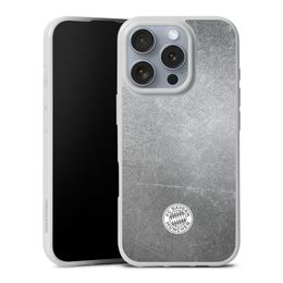 DeinDesign iPhone 16 Pro Handy Silikon H&uuml;lle Case wei&szlig; Handyh&uuml;lle Concrete Fcb Fc Bayern M&uuml;nchen Silikon Case