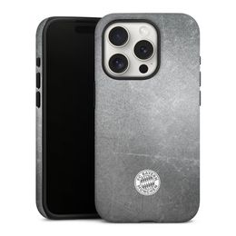 DeinDesign iPhone 15 Pro Handy Panzer Handyh&uuml;lle robuste Outdoor H&uuml;lle Schutzh&uuml;lle matt Concrete Fcb Fc Bayern M&uuml;nchen Tough Case