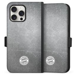 DeinDesign iPhone 15 Pro Max Handy Klapph&uuml;lle Handyh&uuml;lle aus Kunst Leder schwarz Flip Case Concrete Fcb Fc Bayern M&uuml;nchen Sideflip mit Lasche