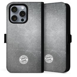 DeinDesign iPhone 16 Pro Max Handy Klapph&uuml;lle Handyh&uuml;lle aus Kunst Leder schwarz Flip Case Concrete Fcb Fc Bayern M&uuml;nchen Sideflip mit Lasche