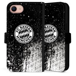 DeinDesign iPhone 16e Handy Klapph&uuml;lle Handyh&uuml;lle aus Kunst Leder schwarz Flip Case Official Licensed Product Fcb Fc Bayern M&uuml;nchen Sideflip mit Lasche