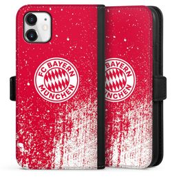 DeinDesign iPhone 11 Handy Klapph&uuml;lle Handyh&uuml;lle aus Kunst Leder schwarz Flip Case Fcb Fc Bayern M&uuml;nchen Official Licensed Product Sideflip mit Lasche