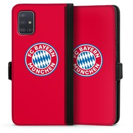 DeinDesign Galaxy A51 Handy Klapph&uuml;lle Handyh&uuml;lle aus Kunst Leder schwarz Flip Case Fc Bayern M&uuml;nchen Fcb Logo Sideflip mit Lasche