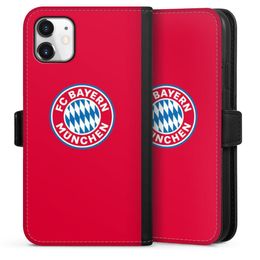 DeinDesign iPhone 11 Handy Klapph&uuml;lle Handyh&uuml;lle aus Kunst Leder schwarz Flip Case Fc Bayern M&uuml;nchen Fcb Logo Sideflip mit Lasche