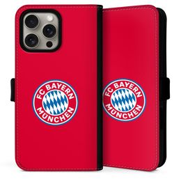 DeinDesign iPhone 16 Pro Handy Klapph&uuml;lle Handyh&uuml;lle aus Kunst Leder schwarz Flip Case Fc Bayern M&uuml;nchen Fcb Logo Sideflip mit Lasche