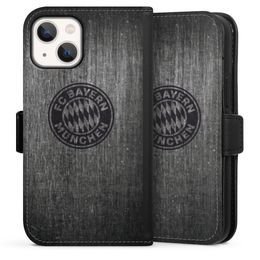 DeinDesign Galaxy A51 Handy Klapph&uuml;lle Handyh&uuml;lle aus Kunst Leder schwarz Flip Case Fcb Metallic Look Fc Bayern M&uuml;nchen Sideflip mit Lasche