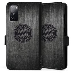 DeinDesign Galaxy S20 Handy Klapph&uuml;lle Handyh&uuml;lle aus Kunst Leder schwarz Flip Case Fc Bayern M&uuml;nchen Metallic Look Fcb Sideflip mit Lasche